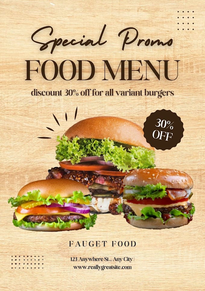 Design high quality food menu, promo food flyer design by Blueartist5 ...