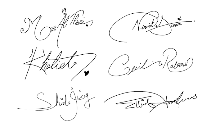 Design real handwritten signature logo, autograph with practice sheet ...