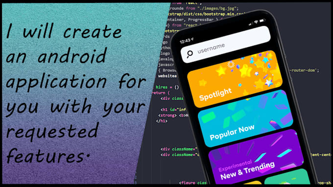 Create an android application using react or any language by Blackysh ...