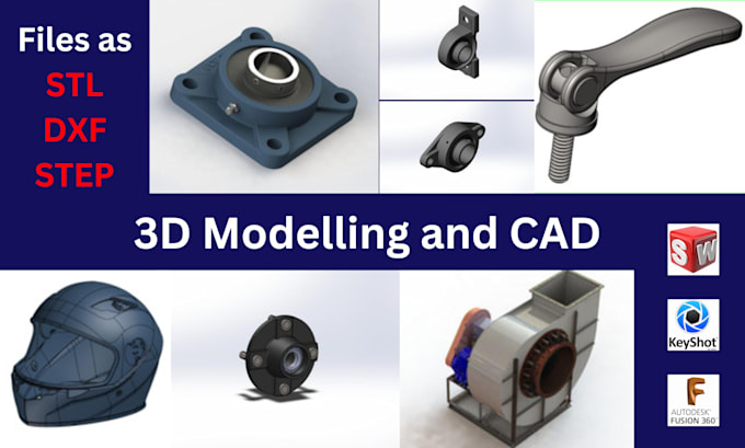 Do cad modeling and 3d modeling, stl, dxf, obj, step by Chillao | Fiverr