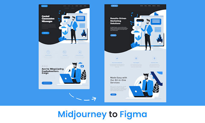 Create web landing page design with ai midjourney and build in figma by ...