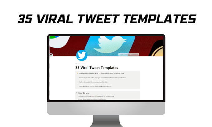 Provide 35 viral tweet templates by Cossi229 | Fiverr