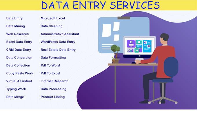 Do a typing job, data entry work, and pdf to excel and word by Mzafar2 ...