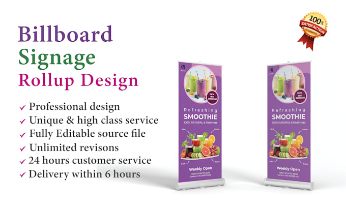 Design retractable banner, billboard signage by Shahabhm_9 | Fiverr