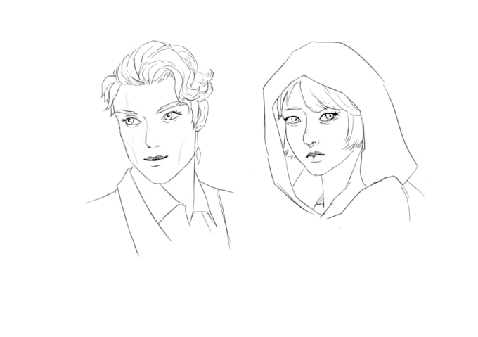 Draw character sketch and line art in manga style by Zhdesign_team | Fiverr