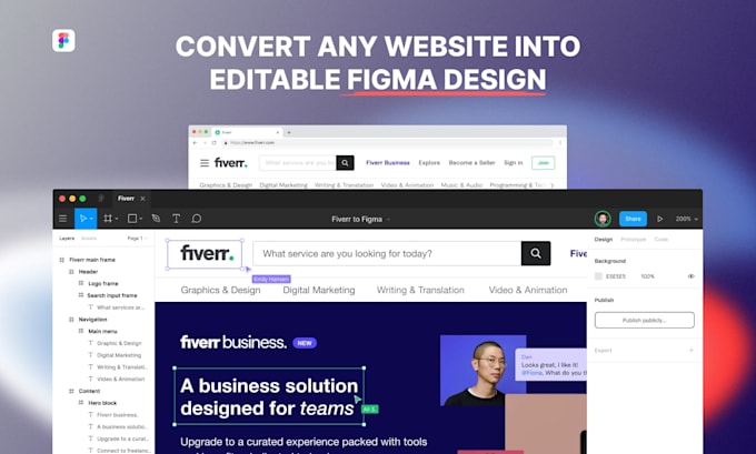 Convert your website to figma design by Alisamar | Fiverr