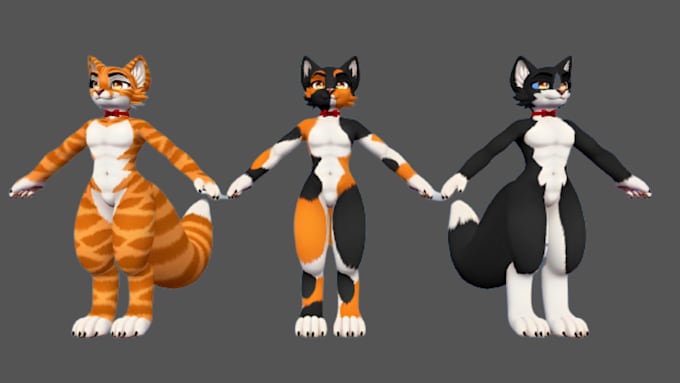 Make A Custom Vrchat Avatar Vr Furry Fursona Nsfw 3d Model Vtuber