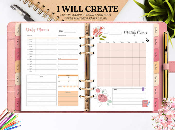 Design journals and planners by Designsea9788 | Fiverr