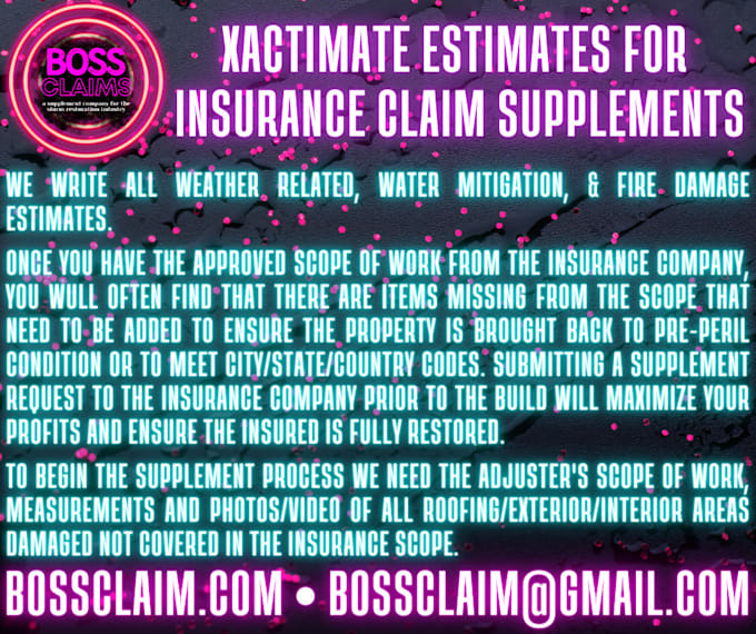 Create xactimate estimates for property insurance claims by Bossclaim ...