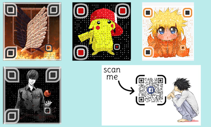 Make a professional anime qr code for your business by Nadatalat | Fiverr