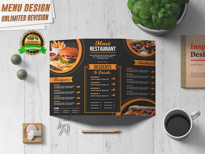 Make food menu, restaurant menu, and menu board, design by ...