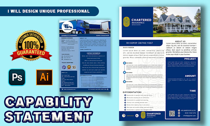 Design unique professional any kind of business capability statement ...