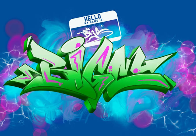 Draw your name or any word or logo you want digital graffiti art by ...