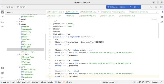 Cree la api de descanso de spring boot con spring security, hibernate