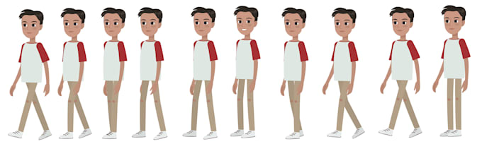 Create a high quality 2d character walk cycle animation by Viralsutariya | Fiverr