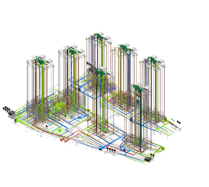 Create revit mep models and combine mep systems and export shop ...