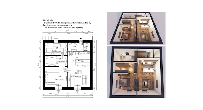 Create 2d and 3d floorplans by Melarchi | Fiverr