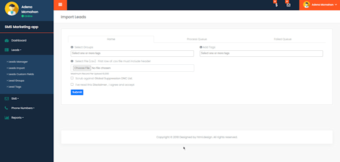 Sms app with 4 api sas module twilio telnyx plivo byteflow by ...
