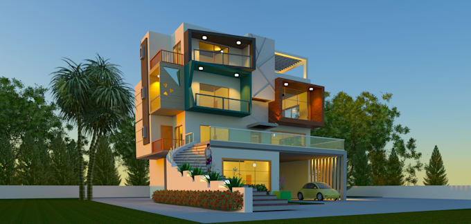 Create your magnificent exterior house 3d design and render by ...