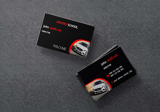 Design a skilled driving school business card by Shinichi973 | Fiverr