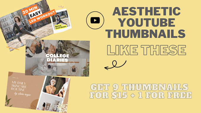 Make aesthetic youtube thumbnails by Manahilalam18 | Fiverr