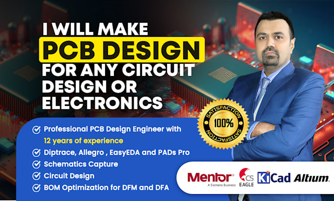 Make pcb design for any circuit design or electronics by Humza4552 | Fiverr