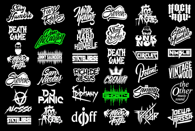 Design custom dj, music,band, rap and typography logo by Kr_brands | Fiverr