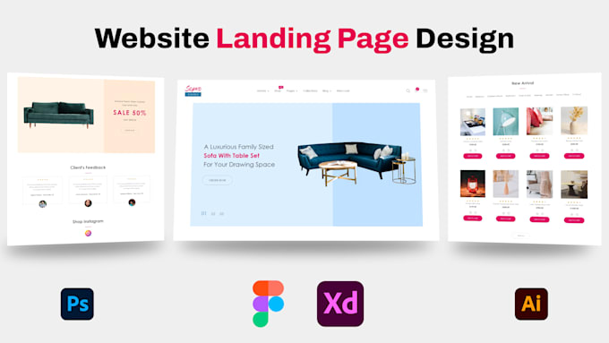Design awesome website landing page, ui ux with figma, xd by ...