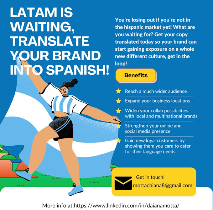 Translate your brand into spanish by Daianamotta | Fiverr