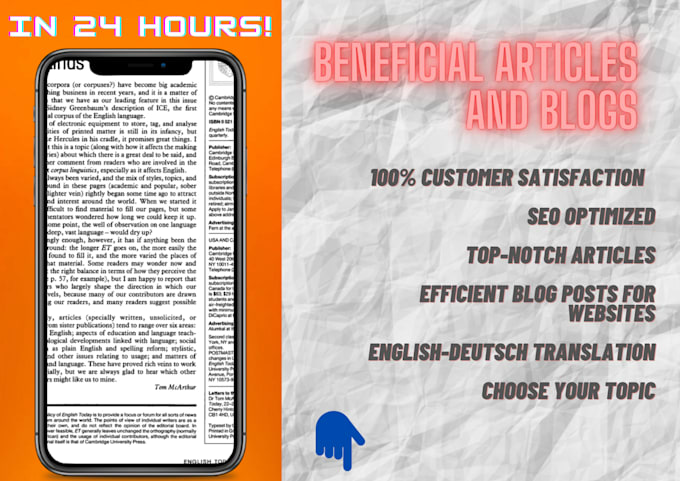 Write efficacious articles and blog posts for you within 24 hours by ...
