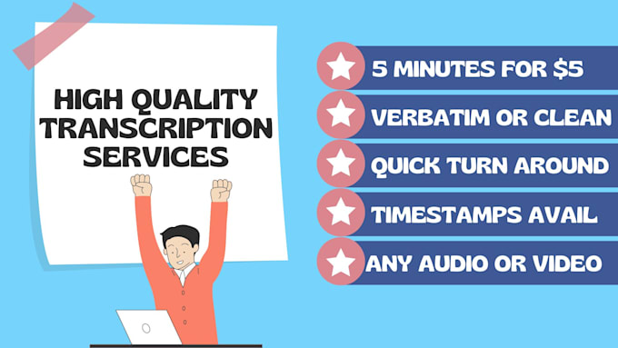 Provide quick and reliable transcription services for audio or video ...