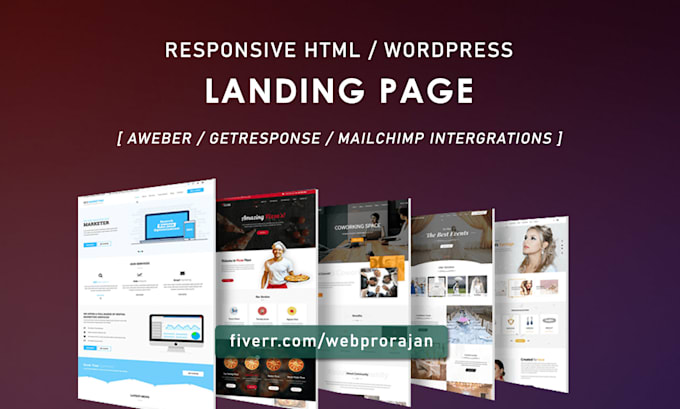 Create responsive html or wordpress landing page design by Webprorajan | Fiverr