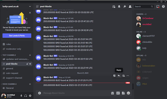 Create discord block notifications for yiimp miningpool by Mrchilled85 ...
