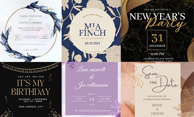 Design a modern minimalist invitation cards by Ramizmemon_7 | Fiverr