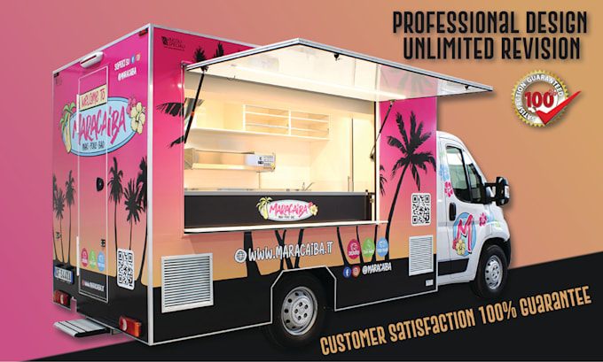 Design food truck wrap, food truck, food trailer wrap, food caravan ...