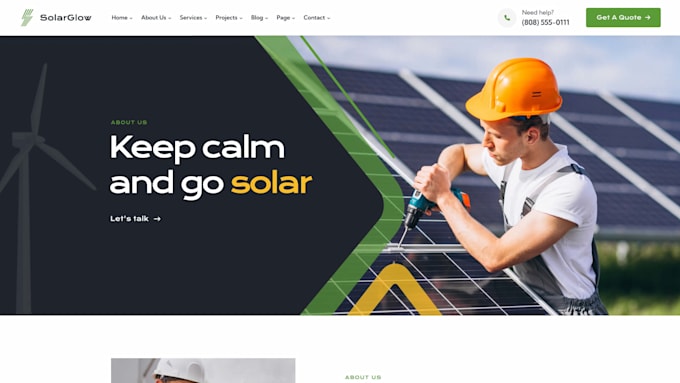 Create a clean renewable energy wordpress website design by Beamdigital | Fiverr