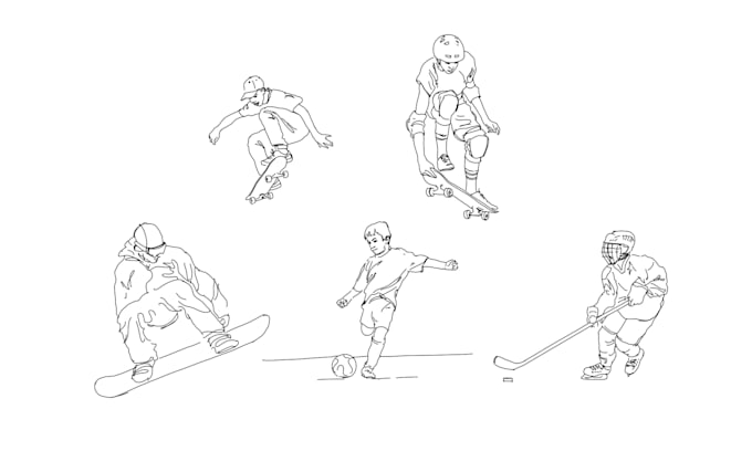 Draw line art sport illustration for your project by Petodando | Fiverr