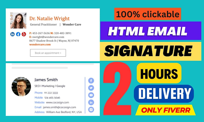 Design a professional clickable html email signature by Utpalmondal9280 ...