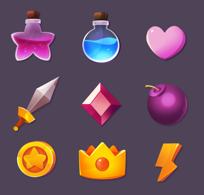 Make 2d game icons by Tutulaladuck | Fiverr