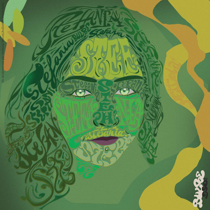 Portrait your face with letters by Baccobacco | Fiverr