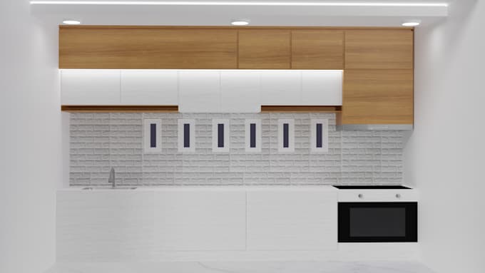 Make a 3d kitchen set design by Tyuspawang766 | Fiverr
