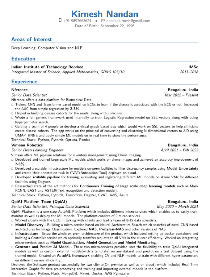 Do Ml Dl And Datascience Python Projects Can Deploy If Needed By Kirneshnandan Fiverr
