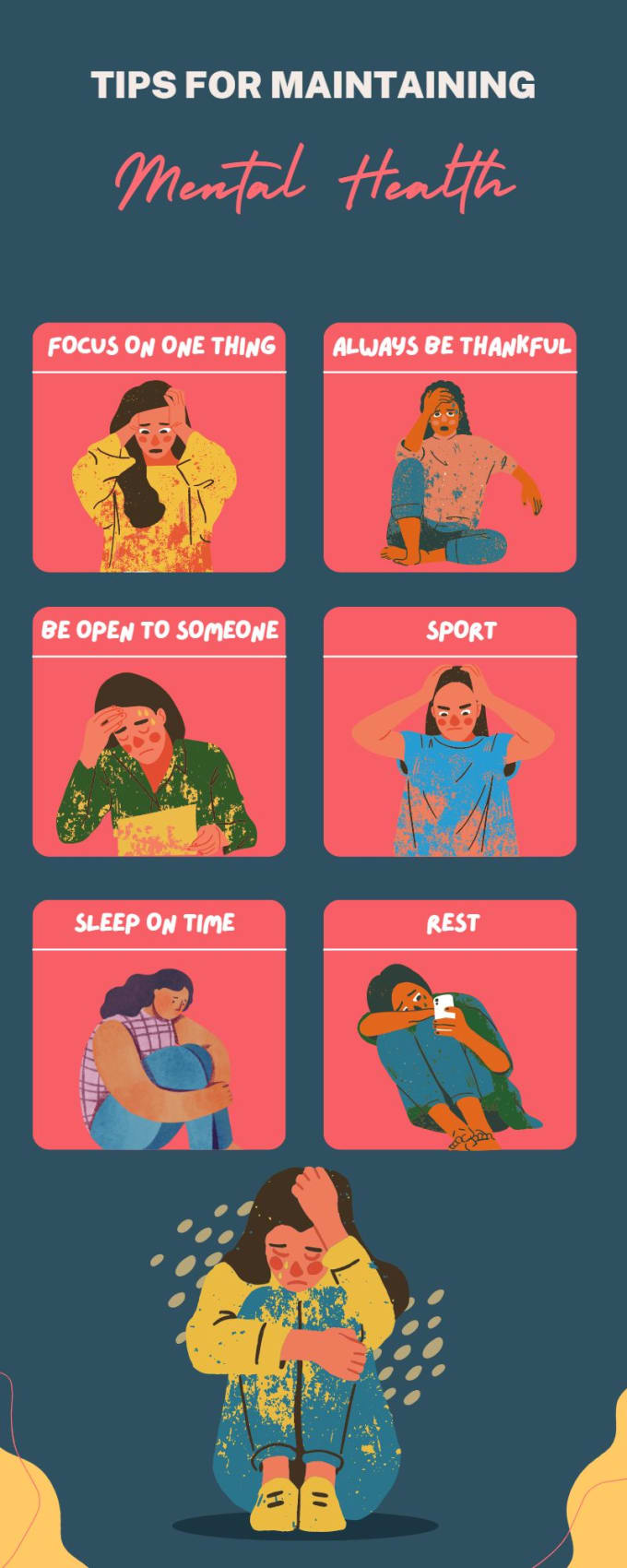 Create mental health, selfcare, wellness instagram infographics for ...