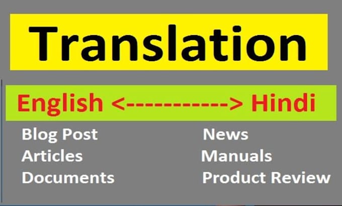 English translation to hindi and vice versa by Vikrantrana821 | Fiverr