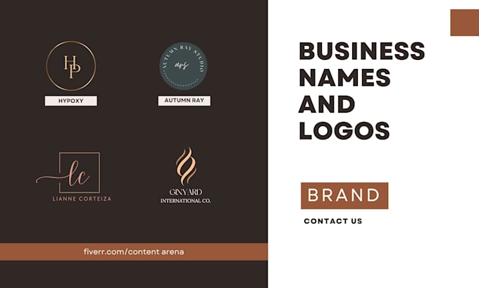 Suggest a business name and design 10 logo templates by Contentarena ...
