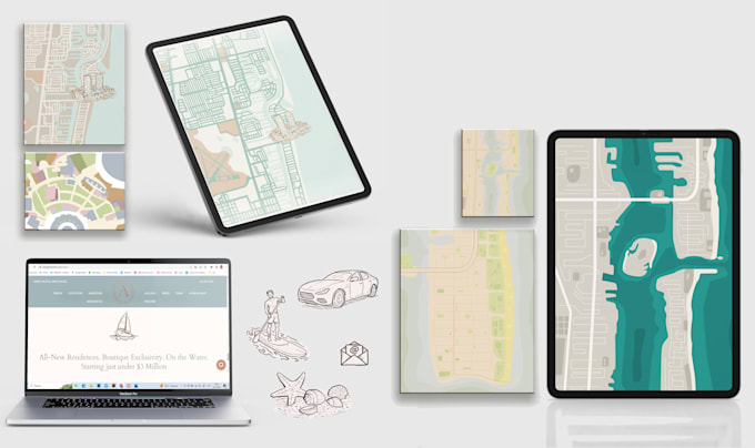 Draw and paint a map for you by Dibujandres | Fiverr