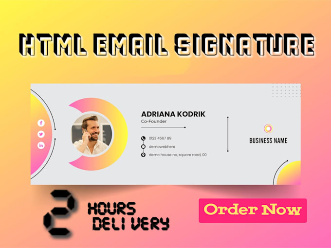 Create html email signature with clickable options by Mustak884 | Fiverr
