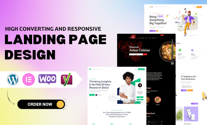 Design a creative, responsive landing page with elementor pro by ...