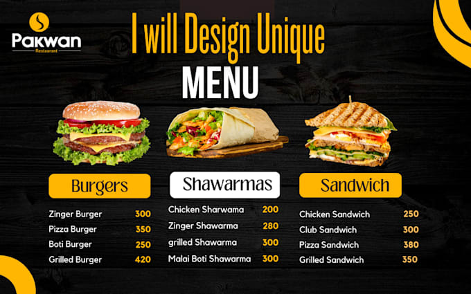 Design modern and unique menu to impress your customers by Irshadayub ...