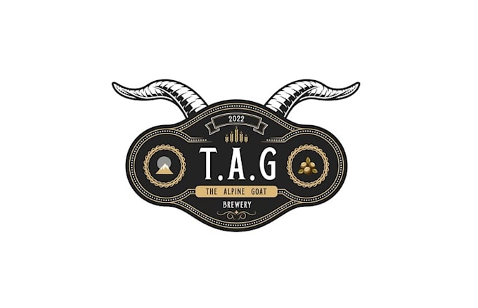 Rustic chic alpine themed farm brewery logo by Sara_ross2 | Fiverr